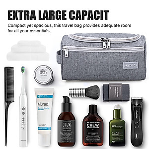 Pantheon Travel Toiletry Bag for Men and Women, Travel bag for Toiletries, Valentines Day Gifts for Men, Travel Bathroom Bag, Mens Travel Bag Hanging Toiletry Organizer Toiletry Kit (Gray)