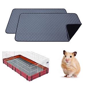 2 Pack 21 x 47” Guinea Pig Cage Liners Small Animal Pee Pads Pet Bedding Mat Guinea Pig Bedding Absorbent Pee Pads for Hamsters, Rabbits, Hedgehogs