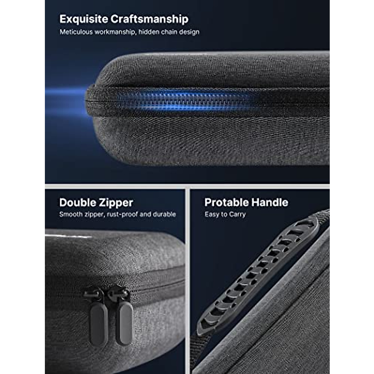 JSAUX Carrying Case Compatible with Steam Deck/Steam Deck OLED, Protective Hard Shell Carry Case Built-in Charger Storage, Portable Travel Carrying Case for Steam Deck Console & Accessories - BG0102