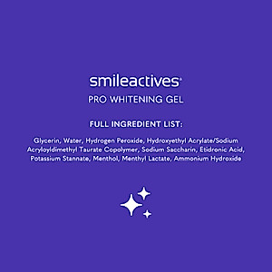 Smileactives Teeth Whitening Gel for Toothpaste with Clinical-Grade Hydrogen Peroxide, Tooth Stain Remover for White Teeth, Dentist Quality Pro Whitening Gel to Remove Stains, 90 Day, 3.8 oz Bottle