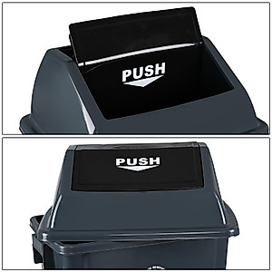 Pekky 18 Gallon Large Garbage Can Set of 4, Plastic Trash Can with Swing Lid, Grey