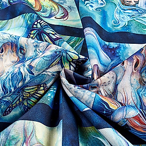 Kaufman Morningmoon Unicorns 24" Panel Wild, Fabric by the Yard