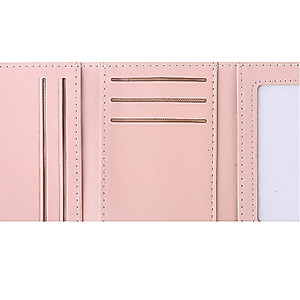 YaJaMa Bright Pearlescent Women Wallet Small Trifold PU Leather Short Credit Card Case Holder Organizer Coin Purse with ID Window (Blue)