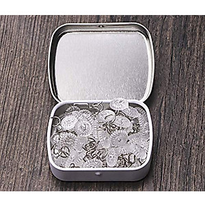Mini Skater 2.23 x1.76 x 0.55 inch Metal Tin Box Portable Small Container Storage Case with Solid Hinged Top for Drawing Pin Nail Art Bead Earring and Jewelry Craft Organizing,4Pcs (White)