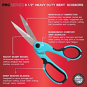 SINGER ProSeries Scissors Set - 9” Pinking Shears, 8.5” Heavy Duty Scissors & 4.5” Detail Scissors - Stainless Steel, Comfort Grip for Quilting, Dressmaking & Tailoring - Professional Cutting Tools