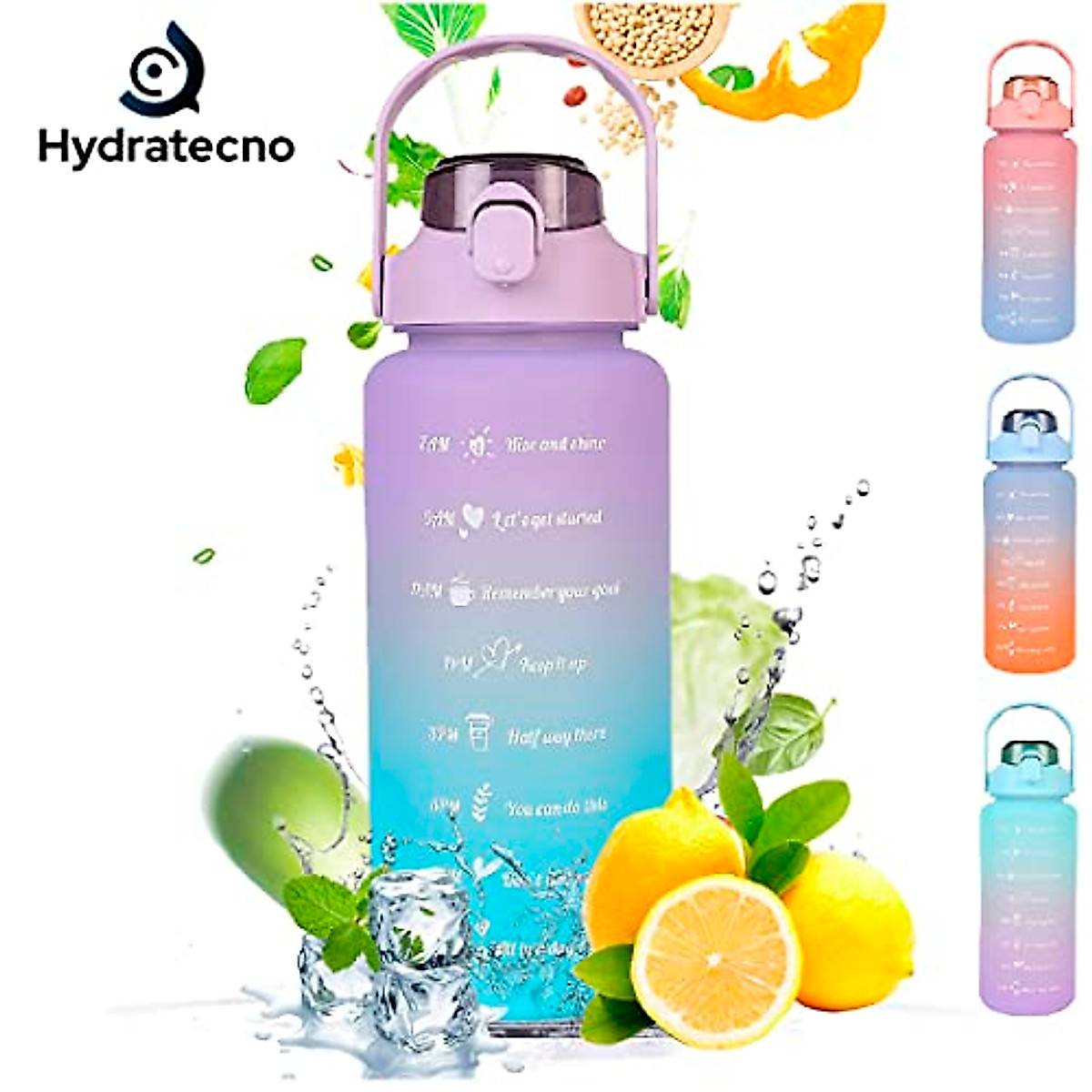 cubaco SPORTS WATER bottle with straw lid large 1.5l - graduated, portable, and thermo mug for outdoor travel - bpa-free (PURPLE)