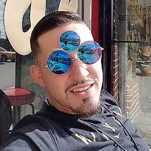 Trippy Lights Third Eye Sunglasses Reflective Mirrored Dark Blue Lens