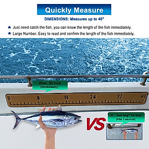 Fish Ruler for Boat Kayak with Adhesive Backing, Foam Fishing Ruler Sticker Measuring Tape 40 Inch Fish Tape Measure Fishing Boat Accessories - Mid Grey
