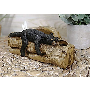 Ebros Rustic Black Bears Climbing Logs Woodlands Forest Bathroom Accent Set of 4 Bar Soap Dish Liquid Soap Pump Bottle Tumbler Cup Toothbrush Holder Western Country Cabin Lodge Decorative Figurines