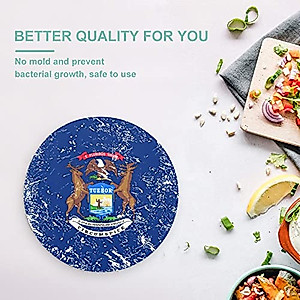 Michigan State Flag Cutting Board Tempered Glass Chopping Board for Kitchen Hotel