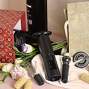 Lbsored Wine opener Set with Foil Cutter, Vacuum Wine Stopper and Wine Pourer wine Manual corkscrew wing corkscrew(4-in-1 Set)