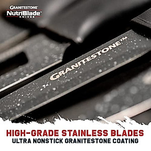 Granitestone Nutriblade 12-Piece Santoku Knives, High Grade Professional Chef Kitchen Knives with Easy-Grip Handles, Stainless Steel Rust-proof blades – Dishwasher-safe As Seen On TV
