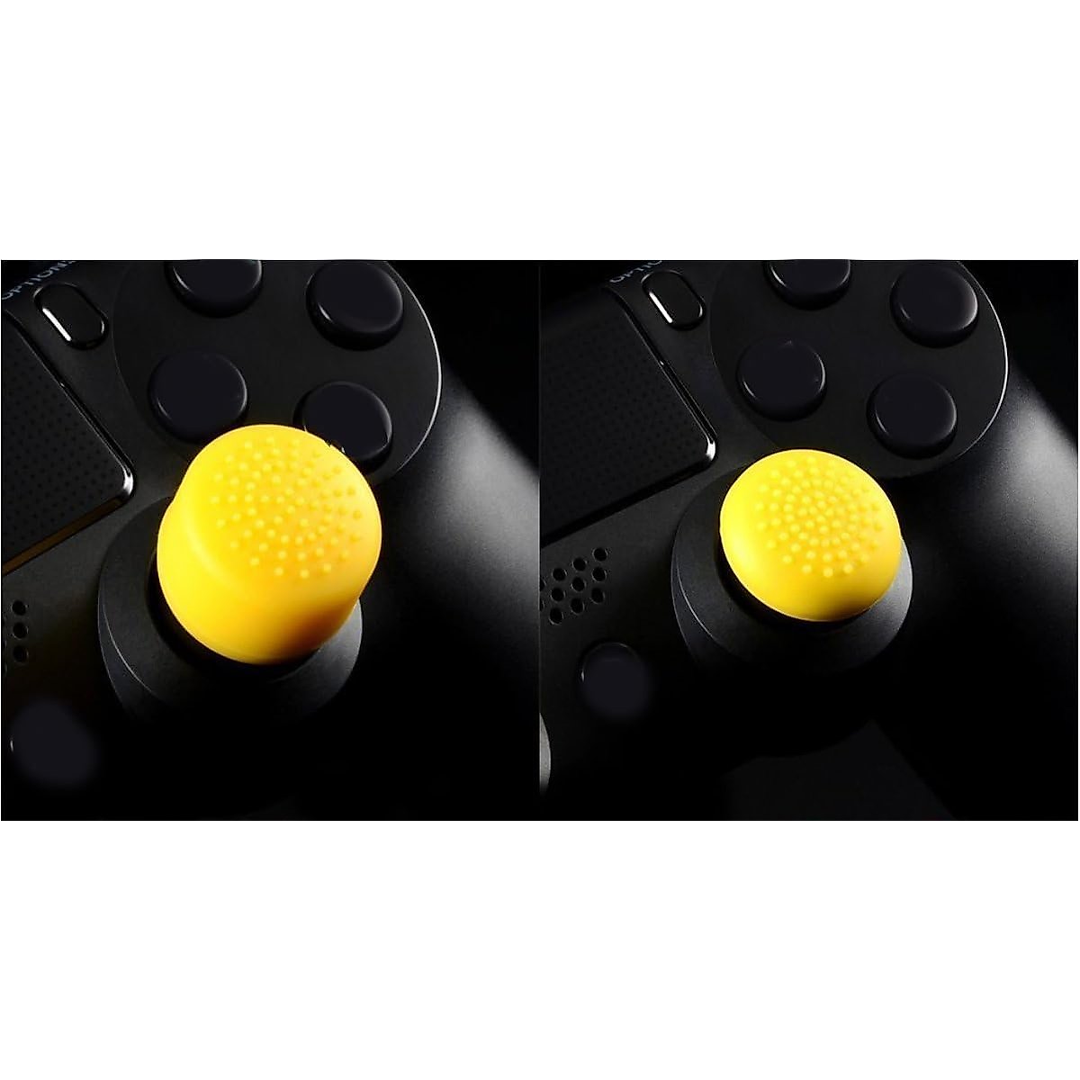 Ambertown Pack of 8 pcs Analog Controller Gamepad Raised Antislip Thumb Stick Grips Thumbsticks Joystick Cap Cover for PS5, PS4, PS3, Switch Pro, Xbox one, Xbox 360, Wii U, PS2 Controller (Yellow)