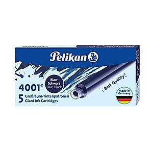 Pelikan Ink Cartridge 4001 Blue Black Gtp/5, Blue Black (310607)