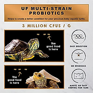 Ultra Fresh Floating Baby Turtle Food, All Natural Ingredients, Wild Sword Prawn, Calcium Vitamin D Enriched for Picky Aquatic Baby & Juvenile Turtles, Baby Turtle Nutri Stick 1.6 oz