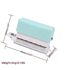 TAIYUYUE 1 Mini Portable Paper Punch with 10PCS 6-Hole Random Color Binder Rings -Cute 6-Hole Puncher for Crafts, Planners, Binders with Positioning Ruler - 2 Sheets Capacity, 5 Colors (Pink)