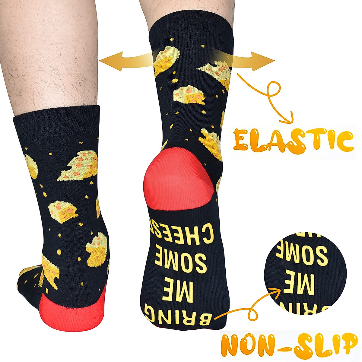 Cheese Lovers Gifts Funny Cheese Socks for Women Men Dad Mom Grandpa Grandma