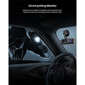 Dual Dash Cam Front and Inside 1080P Dash Camera for Cars IR Night Vision Car Camera for Taxi Accident Lock Parking Monitor 2 Mounting Options