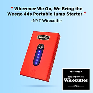 Weego 44S, 2100 Peak Amp / 440 Cranking Amp Jump Pack for 7-Liter Gas and 3.5-Liter Diesel Engines, 12-Volt Portable Car Jump Starter, Patented Jumper Cables with Battery Pack, Orange (N44S)