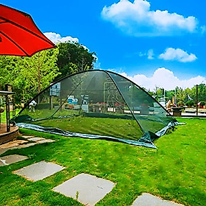 GRASOLAR Garden Pond Cover Pool Cover Protector with Net Tent Dome Net 10x8 Ft Net Prevent Fallen Leaves, Green…