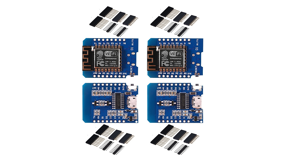QCCAN 4PCS ESP8266 ESP-12 ESP-12F NodeMcu Mini D1 Module WeMos Lua 4M ...