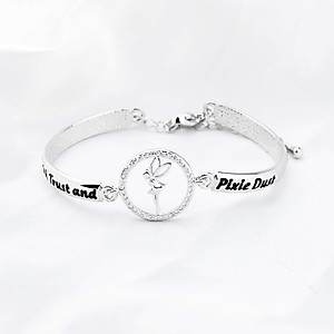 BNQL Faith Trust and Pixie Dust Bracelet Fairy Tale Jewelry Bracelet Birthday Gifts for Her (braceletS)