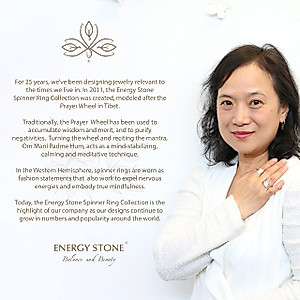 ENERGY STONE Balance and Beauty with Semi-precious Stone Sterling Silver Meditation Spinner Ring (USA88S) (10)