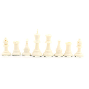 Chess Pieces Set, 32 Pcs Plastic Chessmen Set -16 Pcs Black & 16Pcs White Pieces for International Chess Game (Large 77mm)