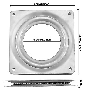 Lazy Susan Turntable Bearings 4 PCS 4 Inch Steel Square Rotating Bearing Swivel Plate Lazy Susan Hardware Base Parts Kit for Serving Trays Craft Project Makeup Holder Bookshelf