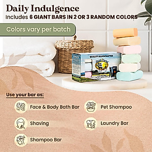Amish Farms Bar Soap w/All Natural Bentonite Clay (6 Bars) Made in USA, Vegan Moisturizing for Sensitive Skin | Women & Mens Face & Body Bar Bath Soap for Shower | Clean Scent | 5oz Each