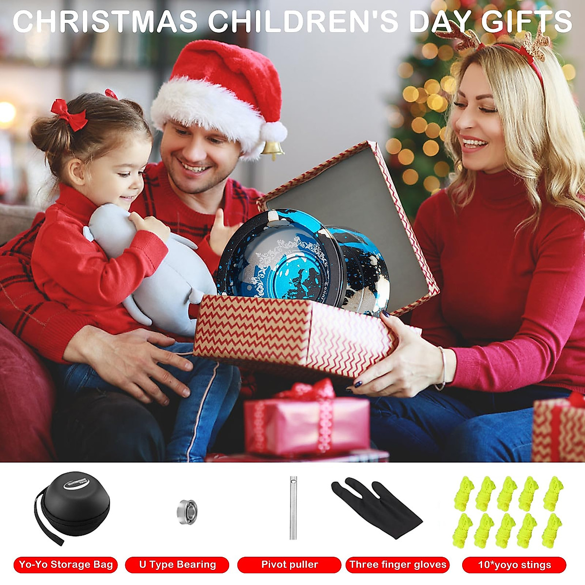 WATIEOBOO WA-01 Dual-Mode Metal Yo-Yo - Beginner Friendly Responsive System for Kids & Unresponsive Trick Yoyo for Adults, Competition-Ready with Gloves, Case & 10 Strings