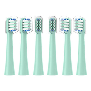 Replacement Toothbrush Heads Compatible with Colgate Hum Connected Smart Battery Toothbrush Refill Head, Green, 6 Pack