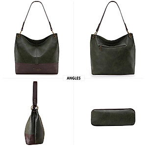 Wrangler Hobo Purses for Women Vegan Leather Shoulder Medium Purses and Handbags Dark Green Bag WG20-918DGN