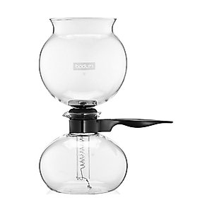 Bodum 34 oz Pebo Vacuum Coffee Maker, High Heat Borosilicate Glass, Black