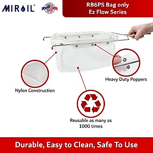 Miroil RB6PS EZ Flow Fryer Oil Filter Bag, Part 12852 Bag Only, No Frame included, Use to Filter Fry Oil, Suitable for 70 lb Polishing Oil, Durable, Easy to Clean with Hot Water