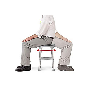 Medline Durable Aluminum Frame, Round Shower Stool, White, Supports up to 300lbs