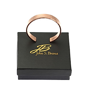 10mm Wide Hammered Copper Cuff Bracelet By John Brana Handmade Jewelry 100% Uncoated Solid Copper Cuff (6.5 Inches)