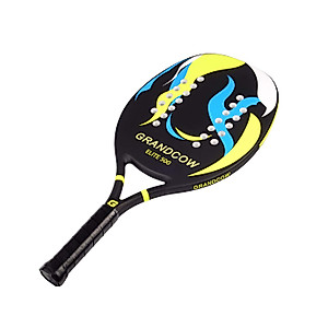 GRANDCOW Beach Tennis Paddle Racket Carbon Fiber with EVA Memory Foam Core Tennis Padel (2Pcs Black)