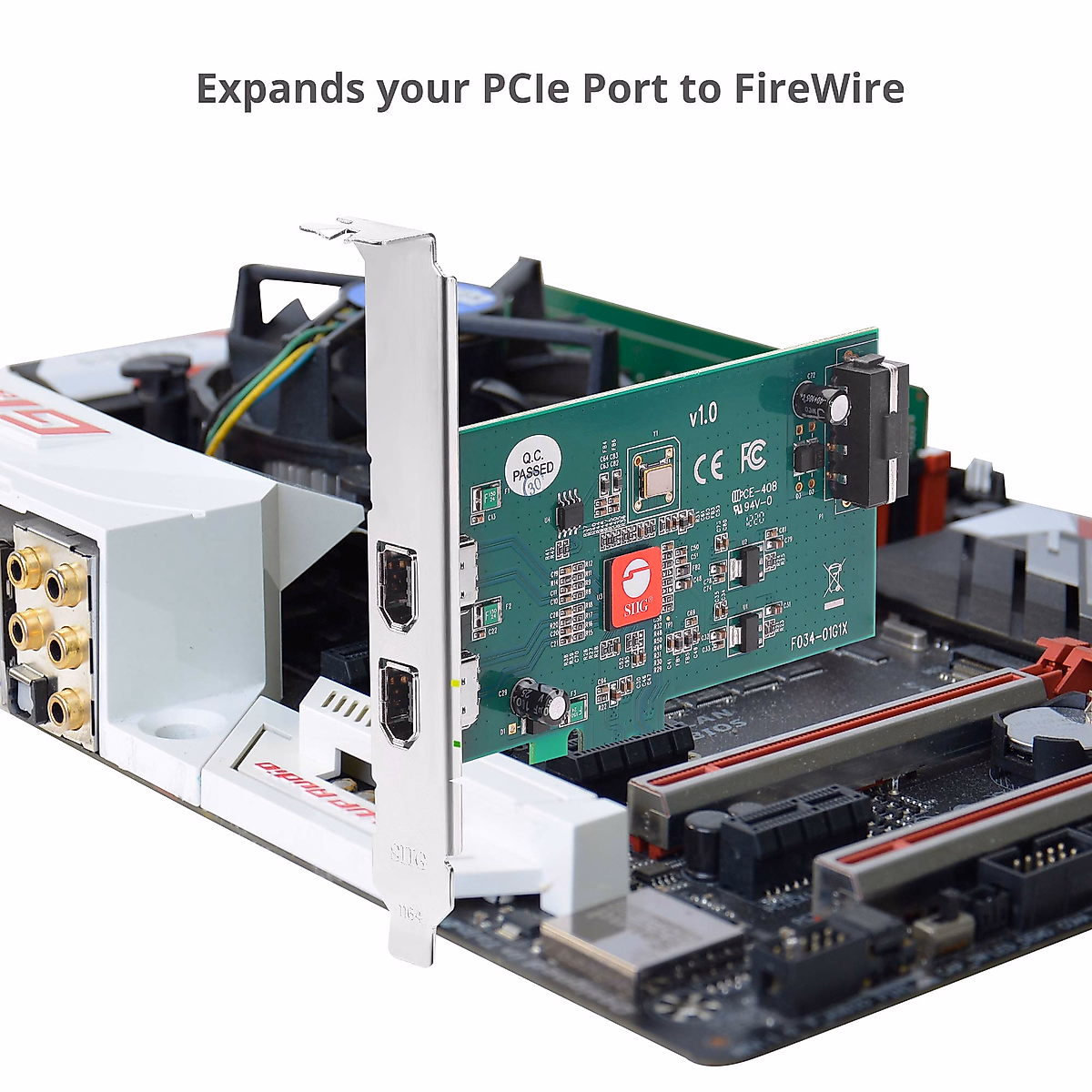 SIIG Dual Profile 2-Port FireWire 400 PCIe Card, PCIe 1.1 x1 to Dual 6-pin 1394a Port, 400Mbps, TI XIO2213BZAY Chipset, for Windows & Mac, Dual-Profile Brackets (NN-E20211-S1)