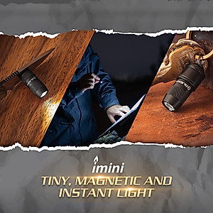 OLIGHT IMINI 10 Lumens Tiny Keychain Flashlight, Portable Quick-Release Small Flashlights with Magnetic Base, Powered by 3 LR41 Button Cells for EDC and Emergency (Black)