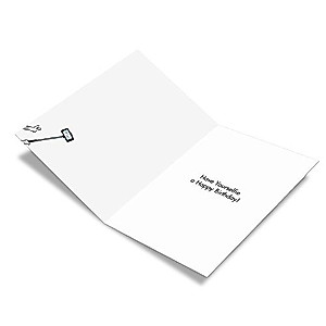 NobleWorks - 1 Humor Birthday Card with Envelope - Funny Cartoons for Birthday Greetings, Celebration Notecard - Bunny Selfies C2750BDG