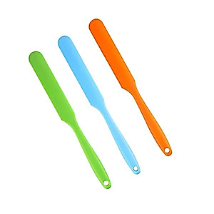 3 Pcs Non-stick Wax Spatulas Reusable Silicone Spatula Waxing Applicator Hair Removal Sticks Applicator Spatula Large Area Scraper Hard Wax Sticks for Home Salon Body Use(Green/Blue/Orange)