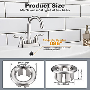 ARCORA 6 Pack Sink Overflow Ring Brushed Nickel Bathroom Kitchen Sink Basin Trim Overflow Cover Hole Insert Cap