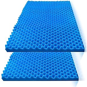 Frcevzoie 2 PACK Acoustic Panels 24”×48”×2” Egg Crate Foam sound proof foam panels for walls sound proof panels for walls High Density Acoustic Foam Wedges Sound Proofing Padding for Wall - Blue
