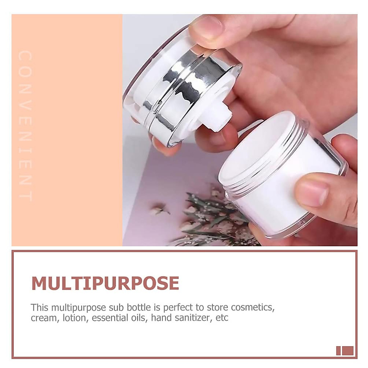 Uonlytech 3pcs Press Cream Jar Refillable Travel Jars Lotion Pump Bottle Airless Pump Jars Lotion Cosmetics Bottle Sunscreen Face Lotion Airless Sub Cream Jars Pp Empty Lotion