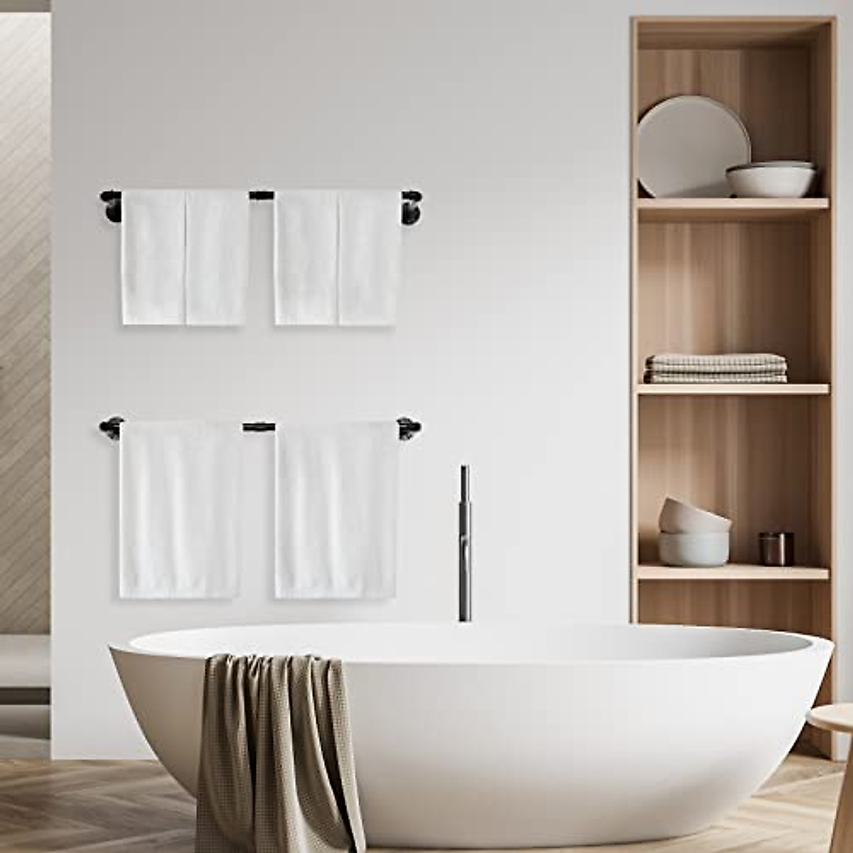 LIANTRAL Clothing Racks for Hanging Clothes, 32.6" Garment Rack, Set of 2 Industrial Pipe Clothing Rack, Closet Rod for Closet Storage, Laundry Room