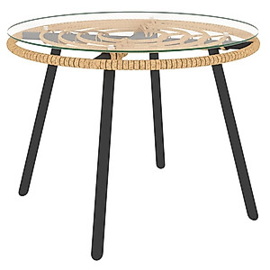 qiangxing 3 Piece Patio Set with Beige Cushions Patio Furniture Sets Outdoor Patio Furniture Sectional Outdoor Furniture Patio Conversation Sets Rattan