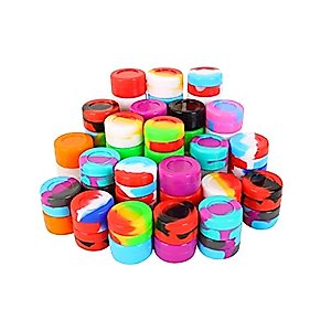 Silicone 50PCS 5ML Non-Stick Wax Containers Multi Use Storage Jars Oil Concentrate Bottles Assorted Colors