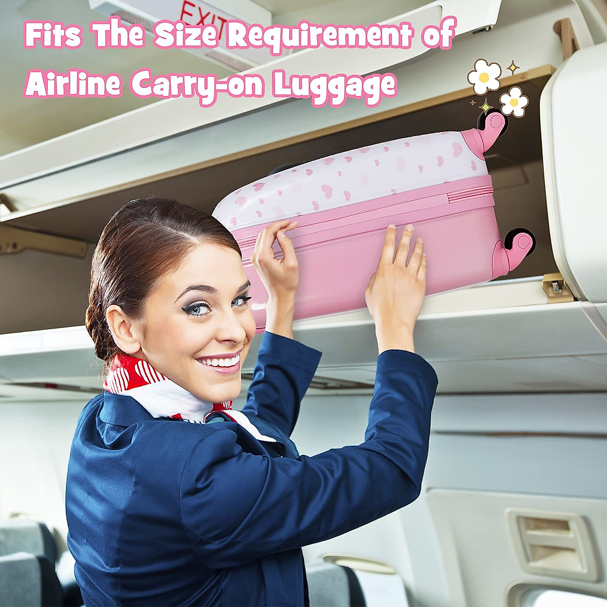 Goplus 2PC Kids Luggage, 12" & 16" Kids Carry On Luggage Set with 4 Spinner Wheels, Lightweight Rolling Spinner Suitcase for Children Toddlers Boys and Girls Travel (Unicorn)