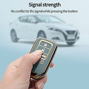 Bqepe for Honda Key Fob Cover Keychain Fit for,Accord Civic CRV Pilot Odyssey Passport Smart Remote Key,Smart Key Shell Case (Blue)